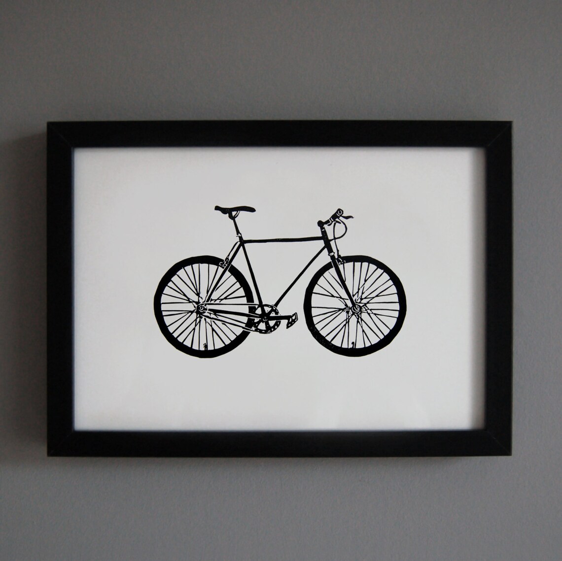 Bike Lover Art Print - Bike Art, Bike Linocut Print, Cycling Wall Art ...