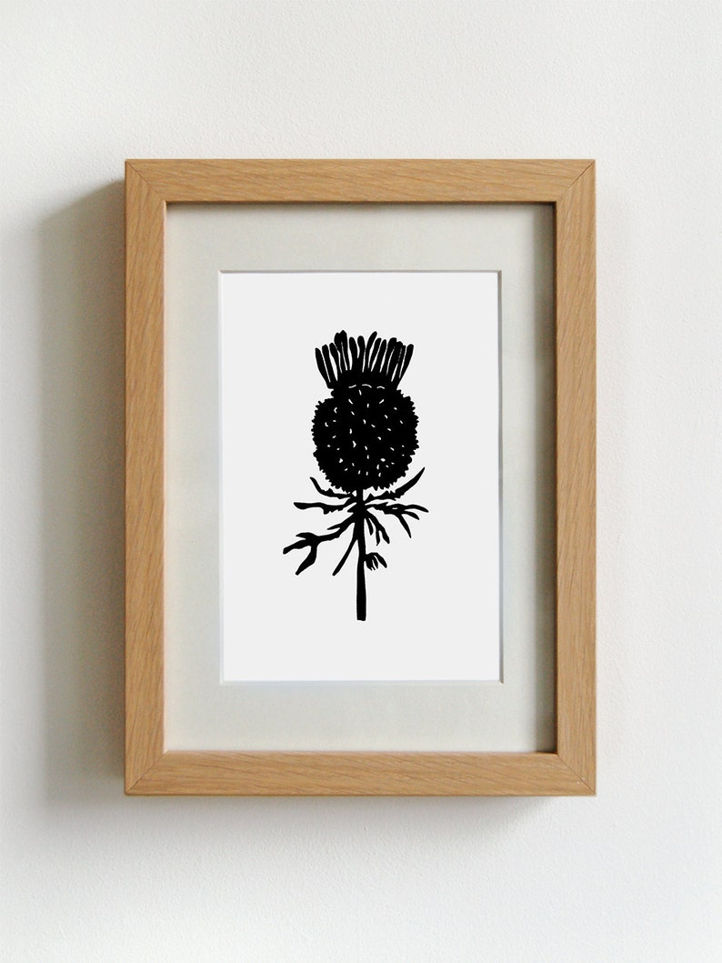 Thistle Linocut - Scottish Themed Art, Thistle Print, Scottish Gift ...