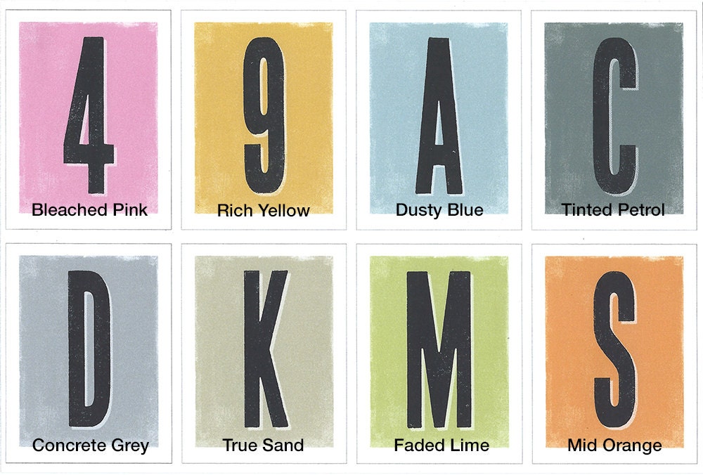 A-Z Initial Letter and 1-9 Number Print - Monogram Print, Letterpress ...