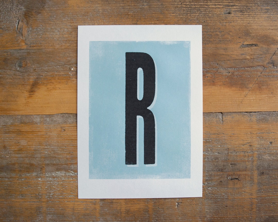 A-Z Initial Letter and 1-9 Number Print - Monogram Print, Letterpress ...