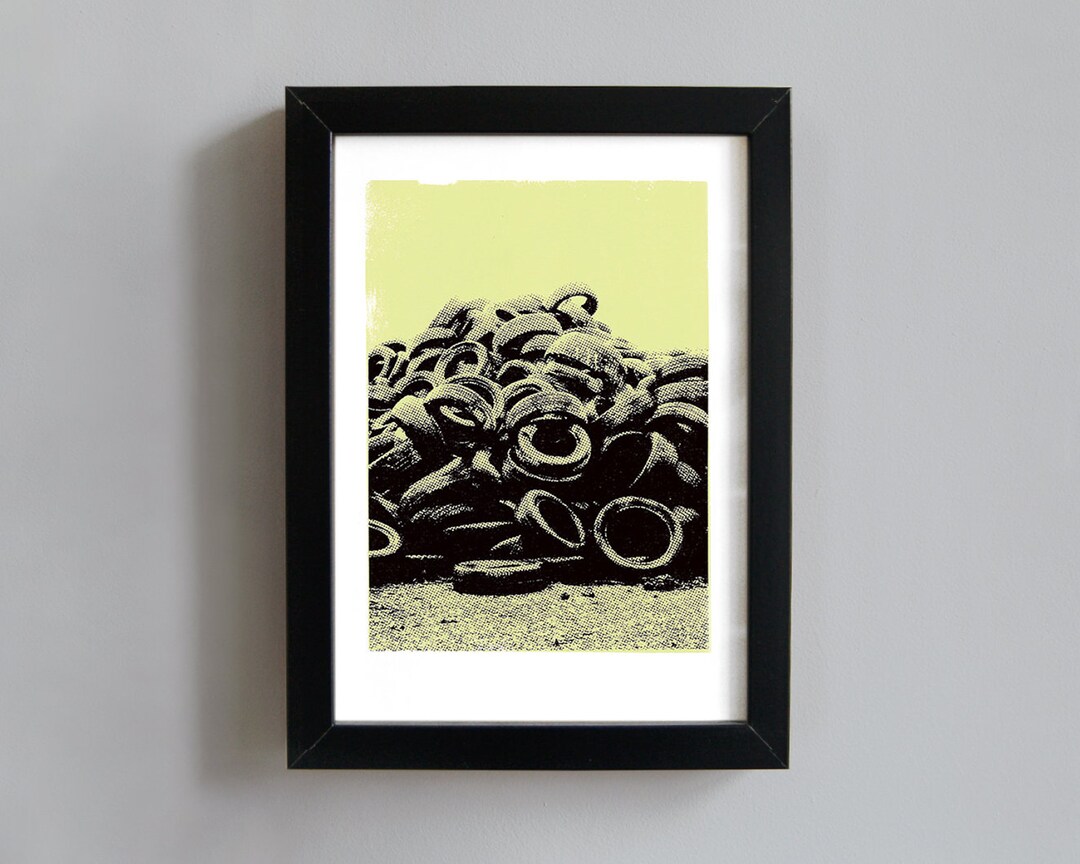 Worn Tyres Screenprint - Urban Industrial Wall Art - Etsy
