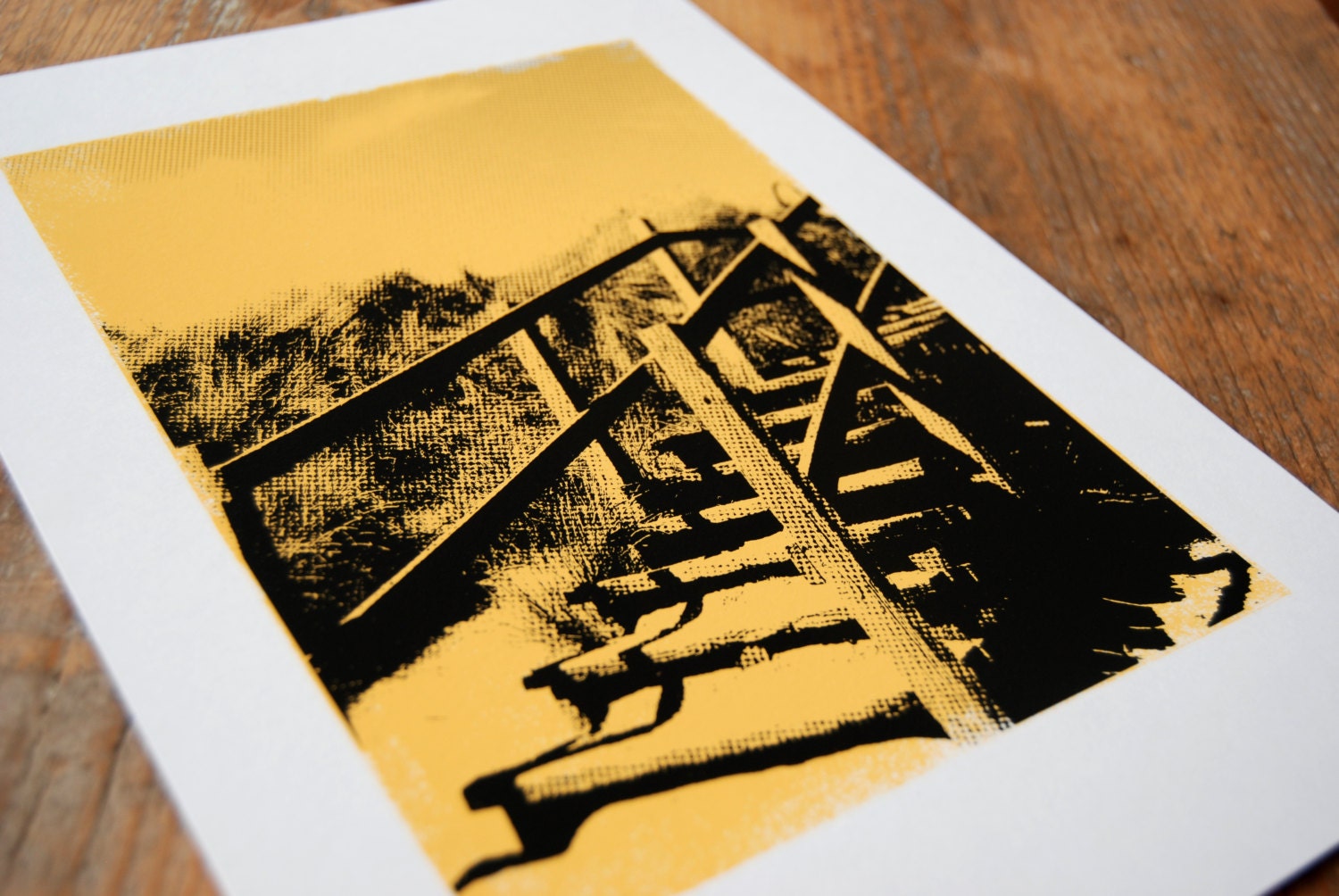 Beach Steps Art Print Screenprint Wall Art, Beach Inspired Art, Beach ...