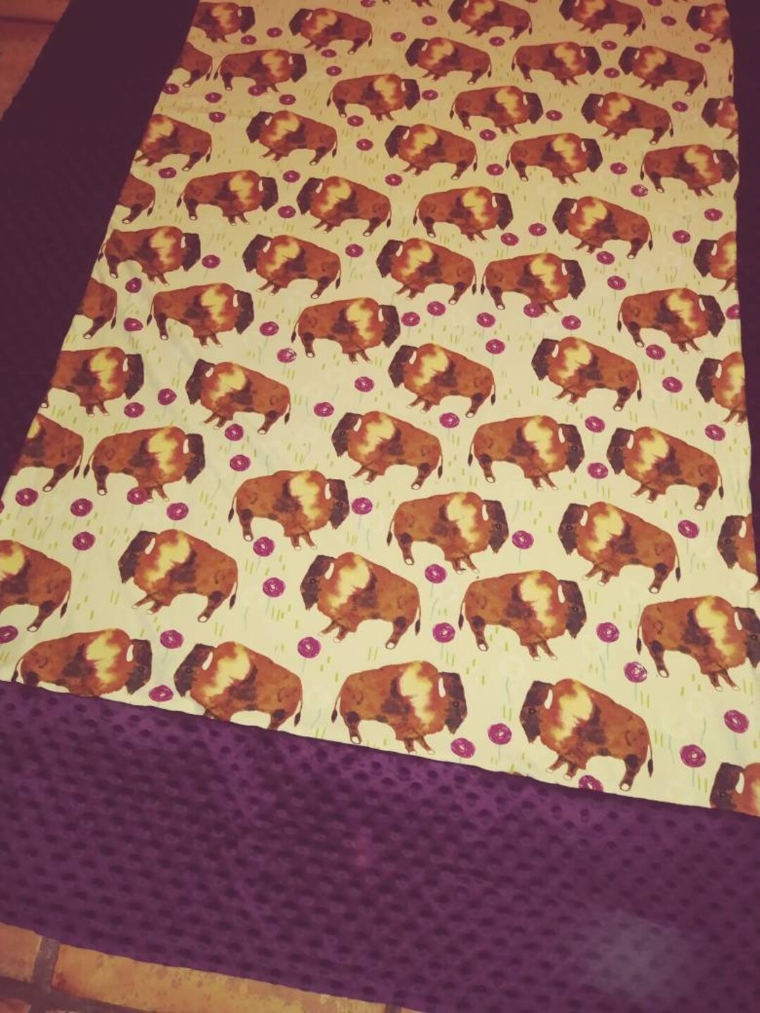 Bison Blanket: Plum Minky Throw (50x68) - Etsy