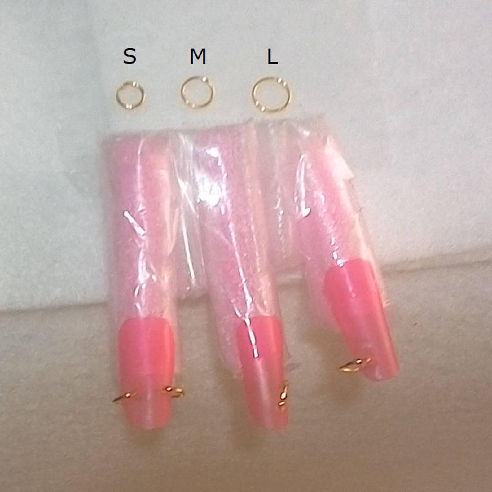 Pierced Fingernail Seamless Hoops in Silver, Gold or Gunmetal ...