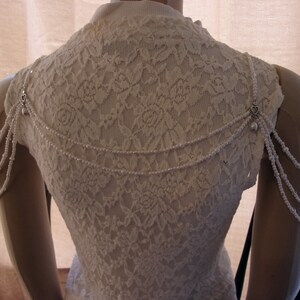 Beaded Pearl and Crystal Bead Draping Multi-link Shoulder Necklace - Etsy