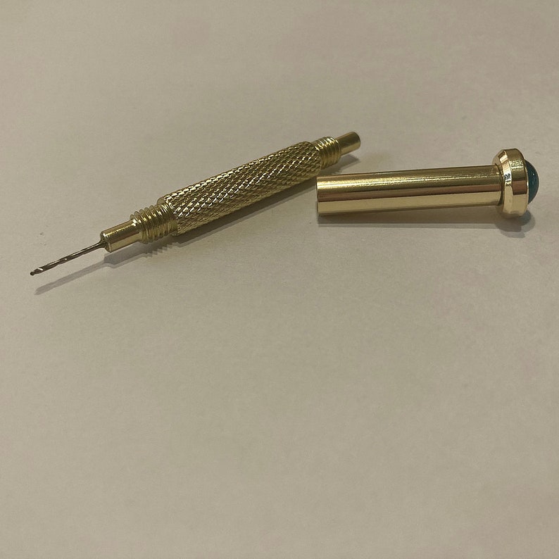 Gold Nail Art Nail Piercing Hand Tool Drill With Colored Jewel - Etsy