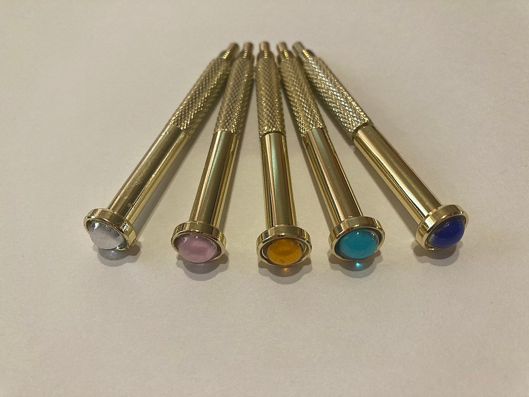Gold Nail Art Nail Piercing Hand Tool Drill With Colored Jewel for ...