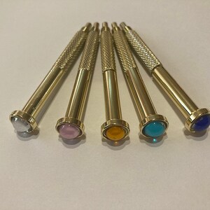Gold Nail Art Nail Piercing Hand Tool Drill With Colored Jewel for ...