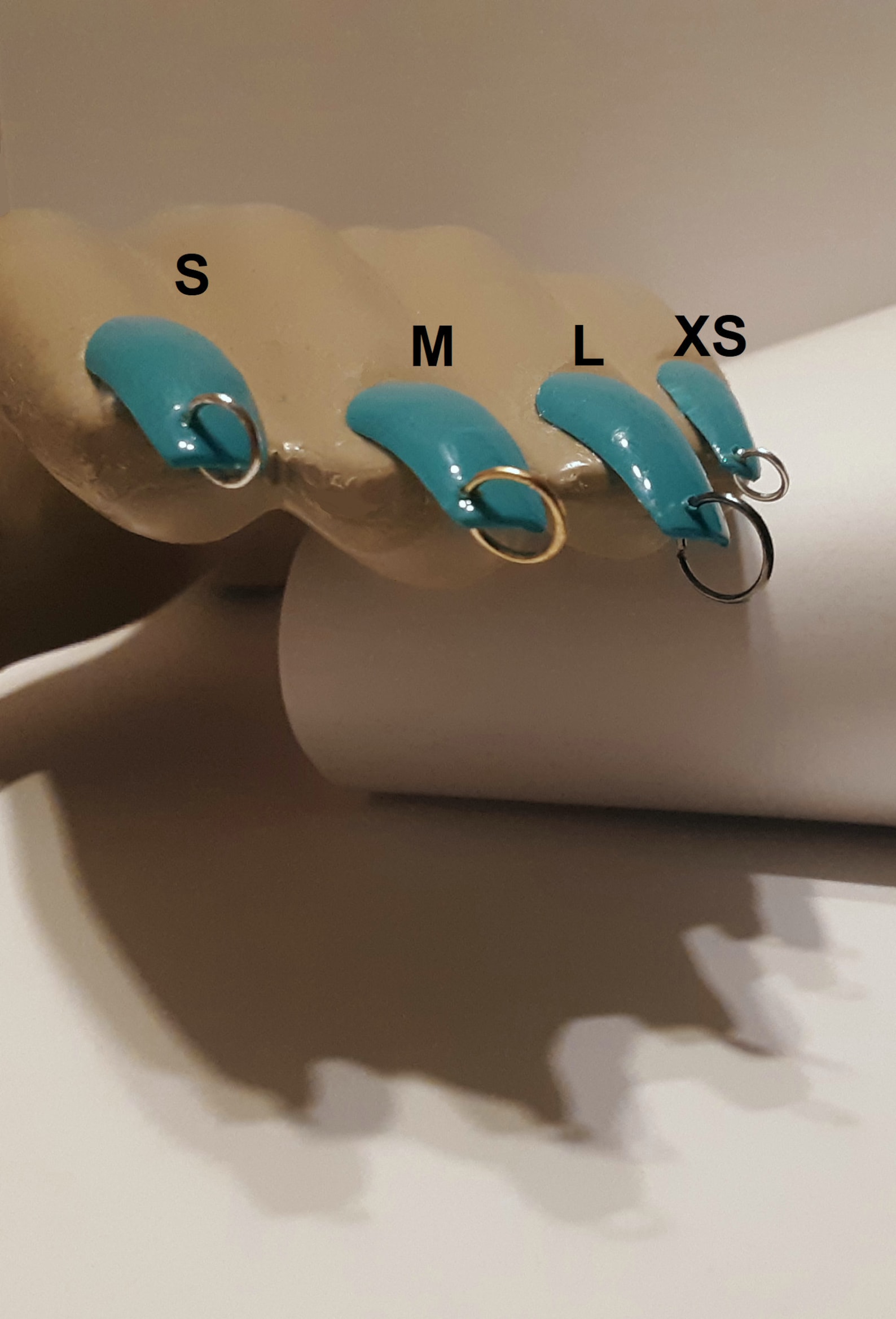 Pierced Fingernail Seamless Hoops in Silver, Gold or Gunmetal ...