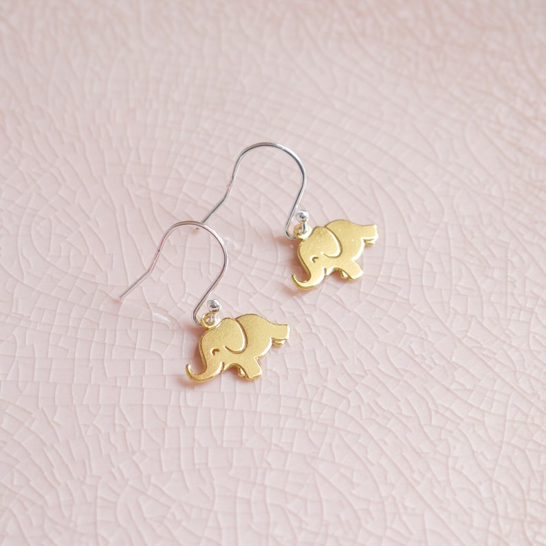 Gold Elephant Earrings Dangle Earrings Elephant Jewellery | Etsy