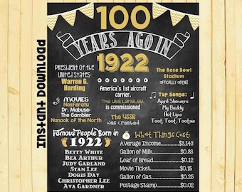 100 Years Poster - Etsy