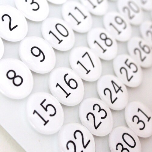 31 Gorgeous Rainbow Calendar Number Glass Magnets - Etsy