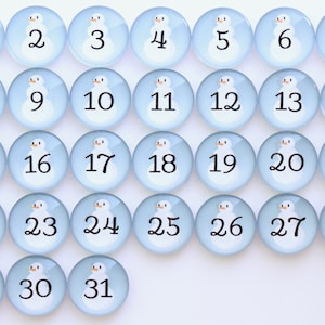 Snowman Number Magnets | Winter Glass Magnet Set | Frosty the Snow ...