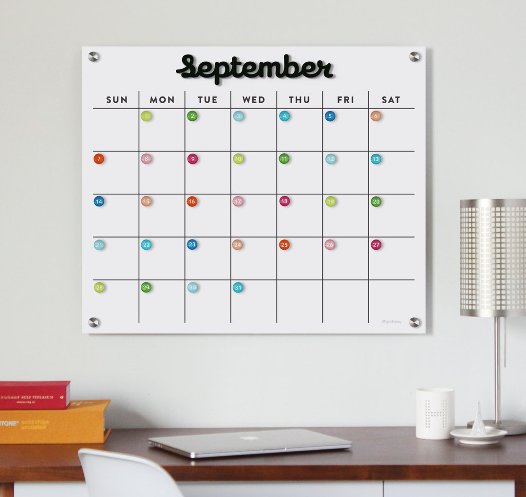 Dry Erase Calendar | Magnetic Acrylic Planner | Lucite Board | Monthly ...