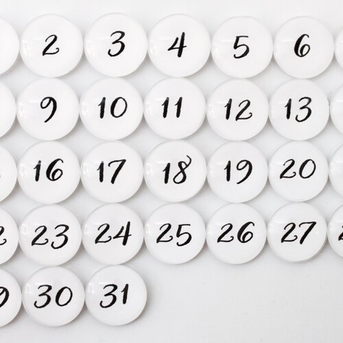 Glass Number Magnets Multicolored - Etsy
