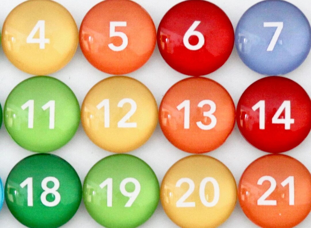 BIGGER Rainbow Glass Number Magnets | Dry Erase Whiteboard Decor ...