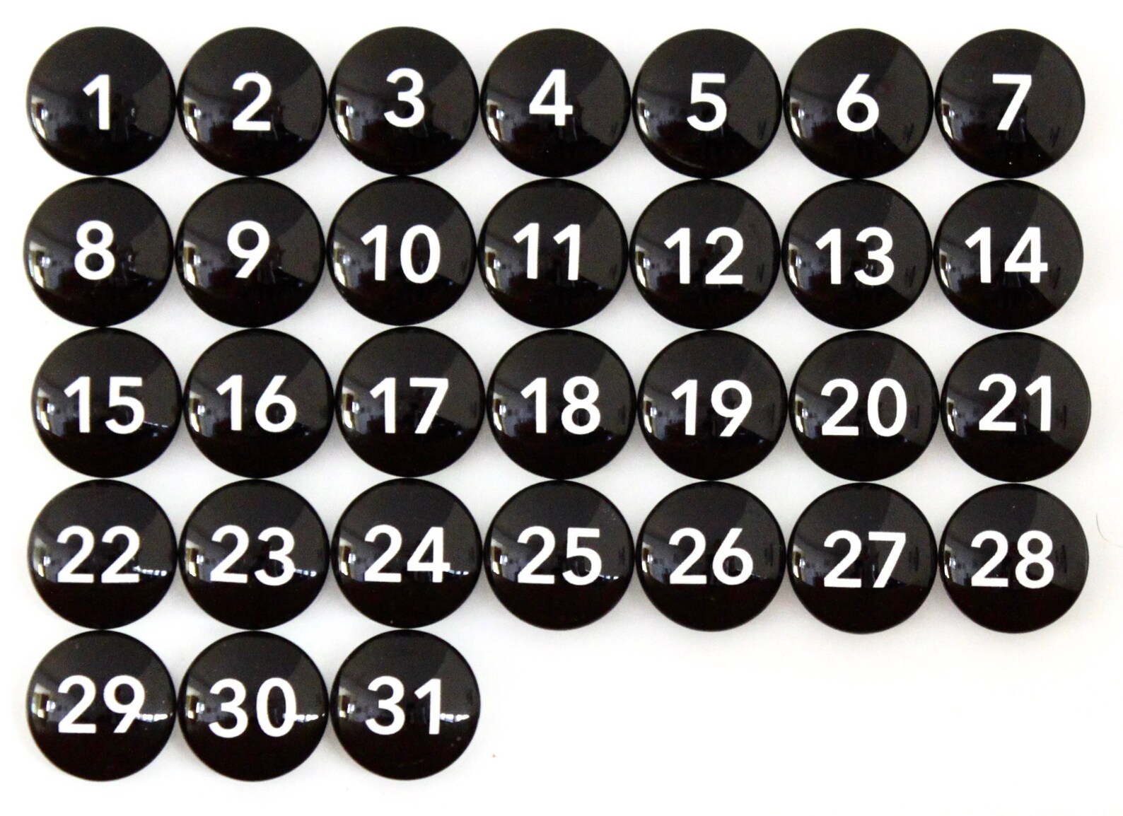 Number Magnets 31 Black Glass Magnets - Etsy