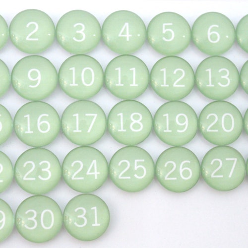 Pastel Teal Aqua Perpetual Calendar-numbers 1-31 1 | Etsy