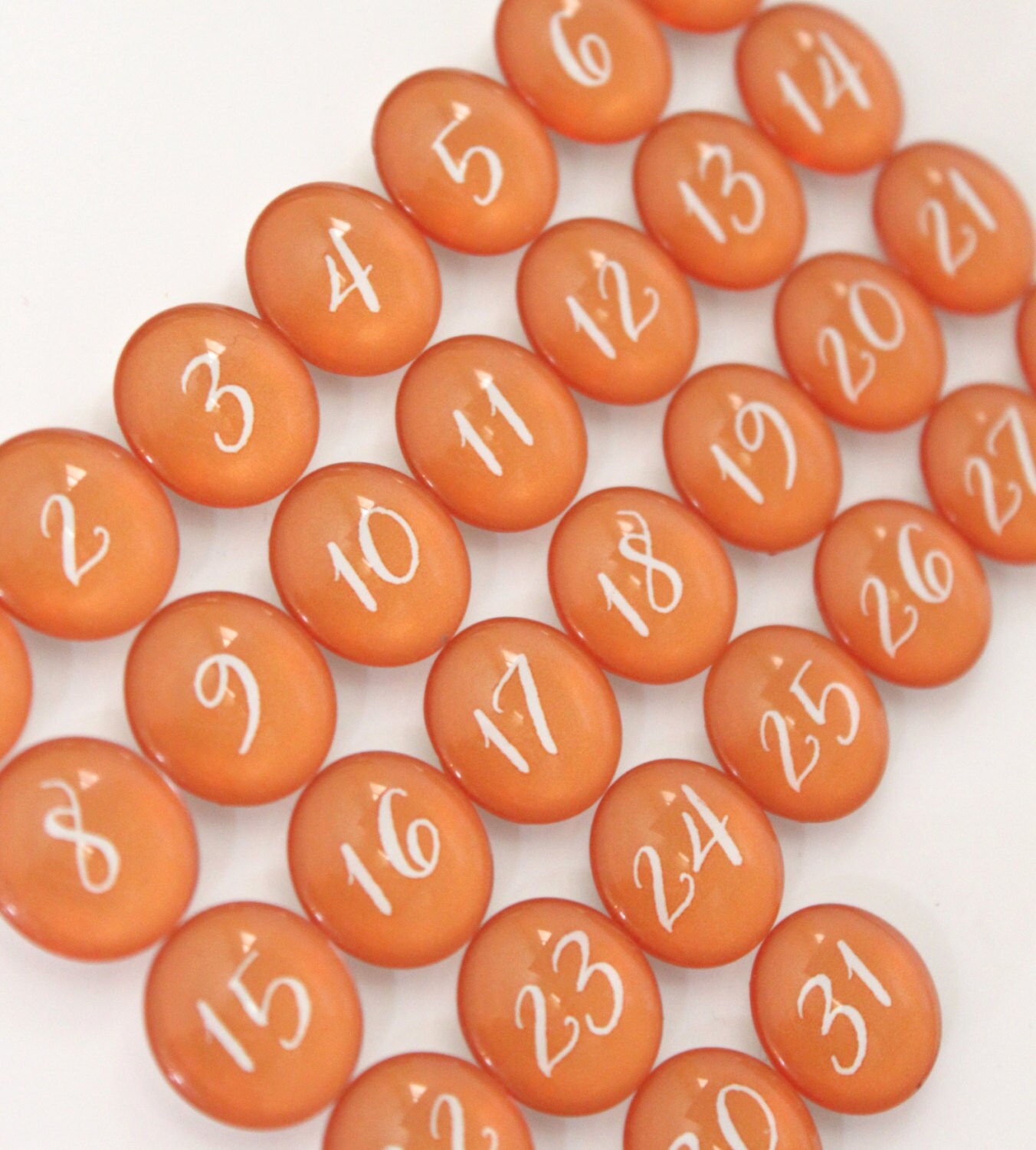 31 Orange Calendar Number Glass Magnets - Etsy
