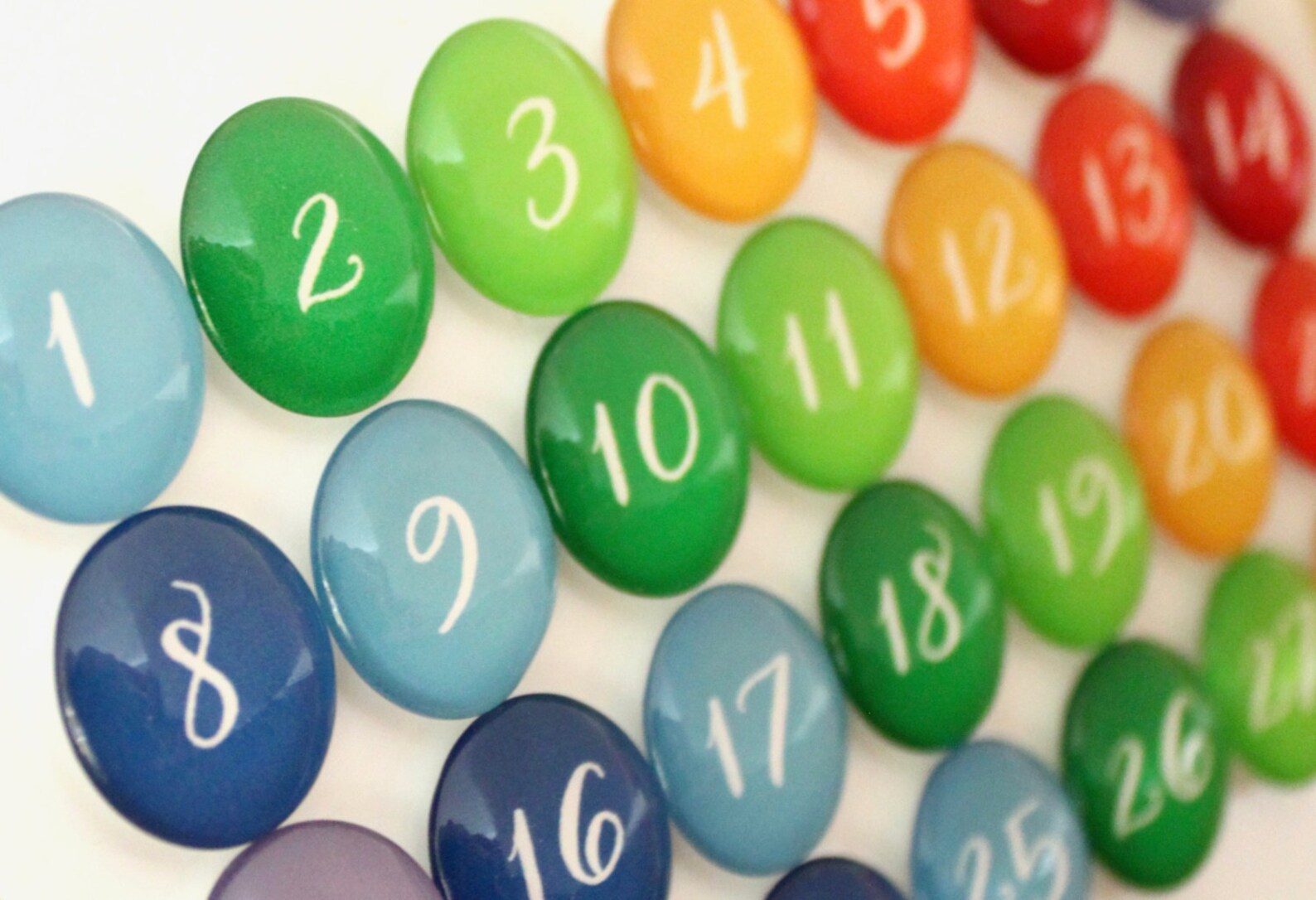 Number Magnets 31 Gorgeous Rainbow Glass Magnets - Etsy
