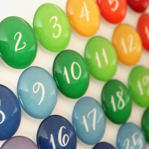 Number Magnets 31 Gorgeous Rainbow Glass Magnets - Etsy