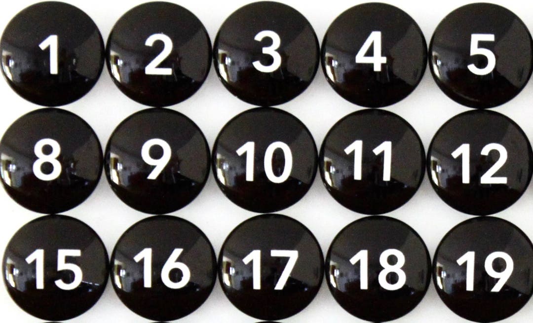 Glass Number Magnets | Bigger Black Magnets for Fridge & Office | Cute ...