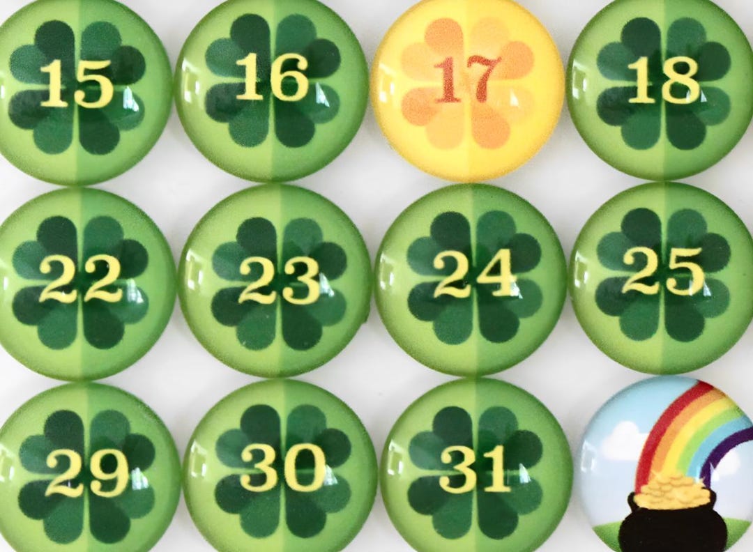 Lucky Irish Glass Number Magnets | Perfect for Whiteboard Calendars ...