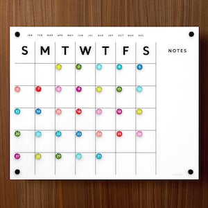 Stunning Magnetic Acrylic Wall Calendar With Notes | Dry Erase Board ...