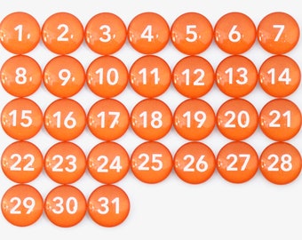 31 Gorgeous Rainbow Calendar Number Glass Magnets - Etsy