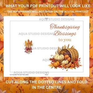 Printable Thanksgiving Card, Downloadable Autumn Fall Greetings Card ...