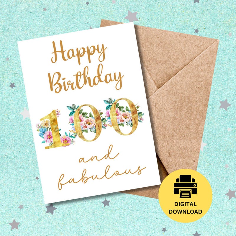 100th Birthday Card - Etsy