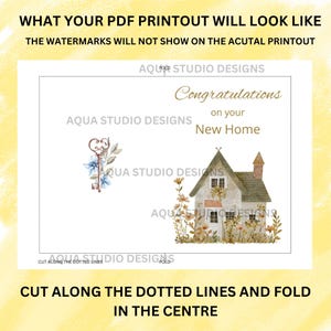 Printable New Home Card, Downloadable New House Greetings Card, Digital ...