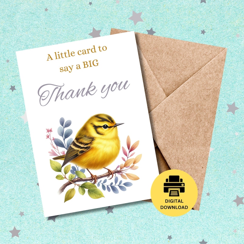 Bird Thank You - Etsy