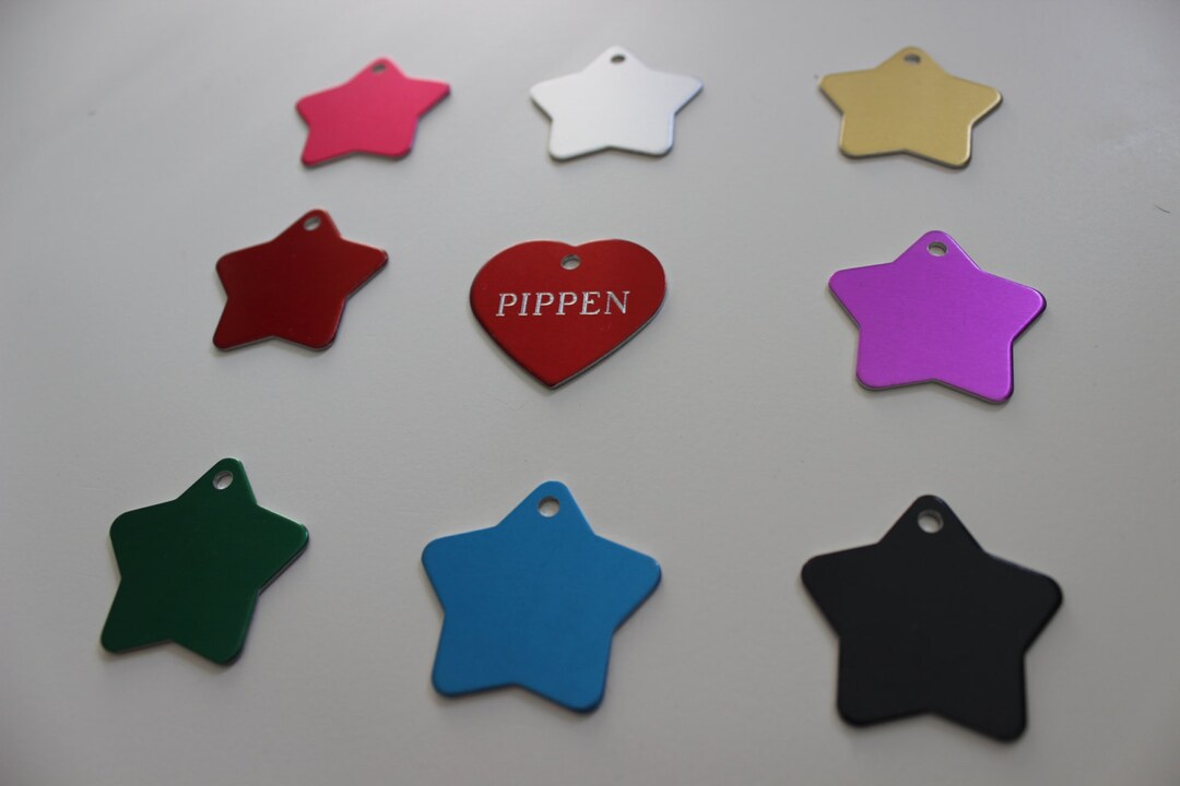 Star Pet ID Tag: Diamond Engraved, Personalized Single Sided Tag - Etsy