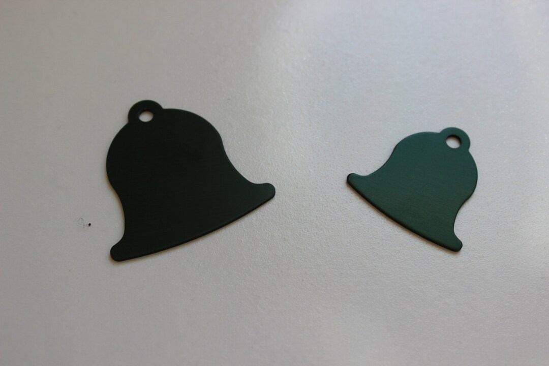 Bell Pet Tags Diamond Deep Engraved Green Bell Pet ID Tags Double Sided ...