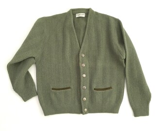 Moss green cardigan | Etsy