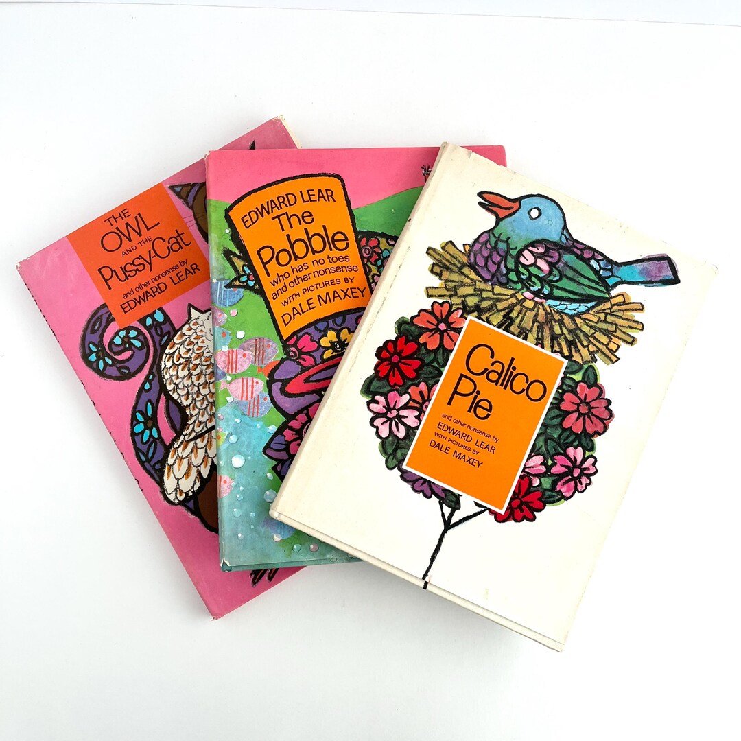 1970s Kids Books, DALE MAXEY ILLUSTRATOR, Set of 3, Edward Lear Stories ...