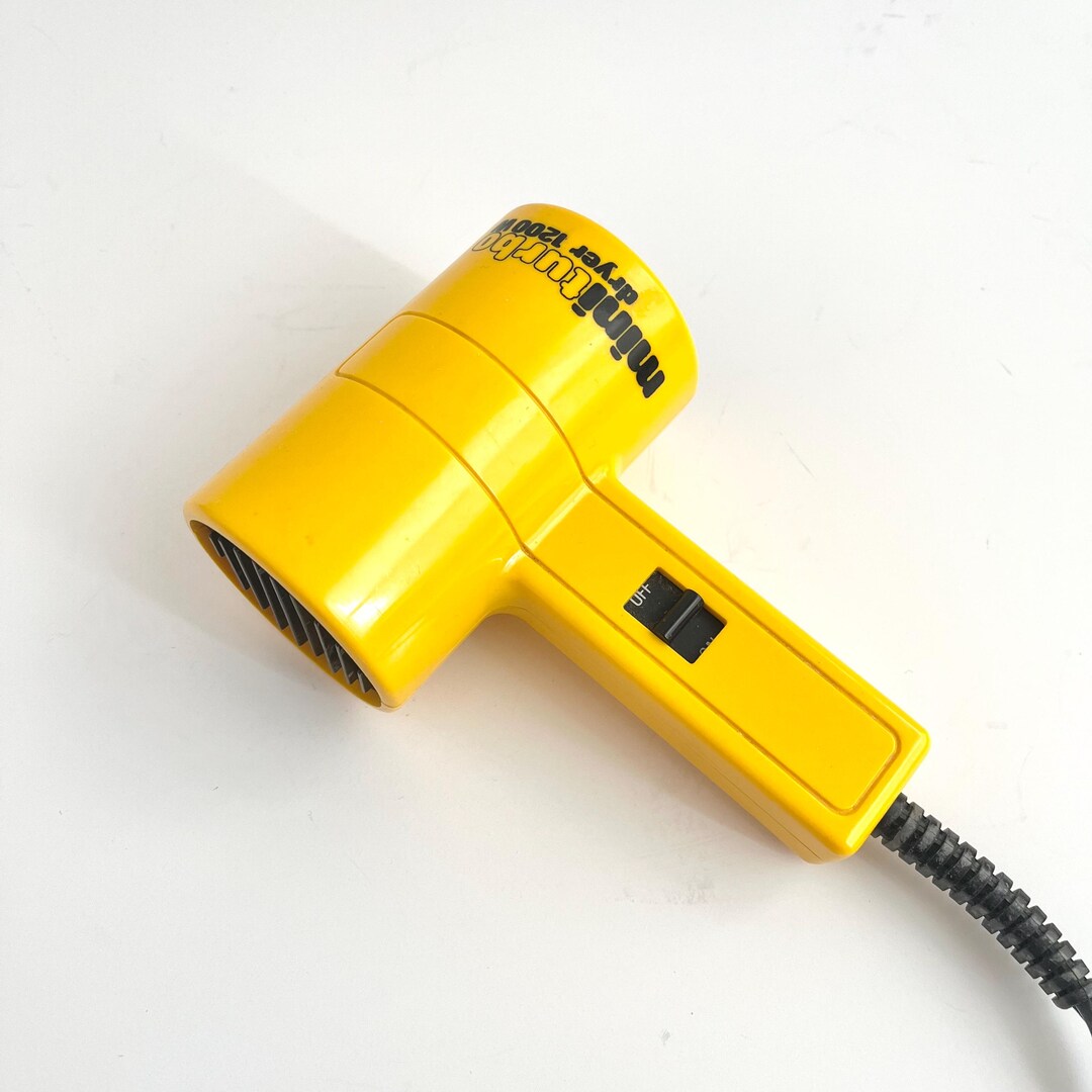 1970s YELLOW BLOW DRYER, Mini Turbo Drying, Mod Retro Hair Styling ...