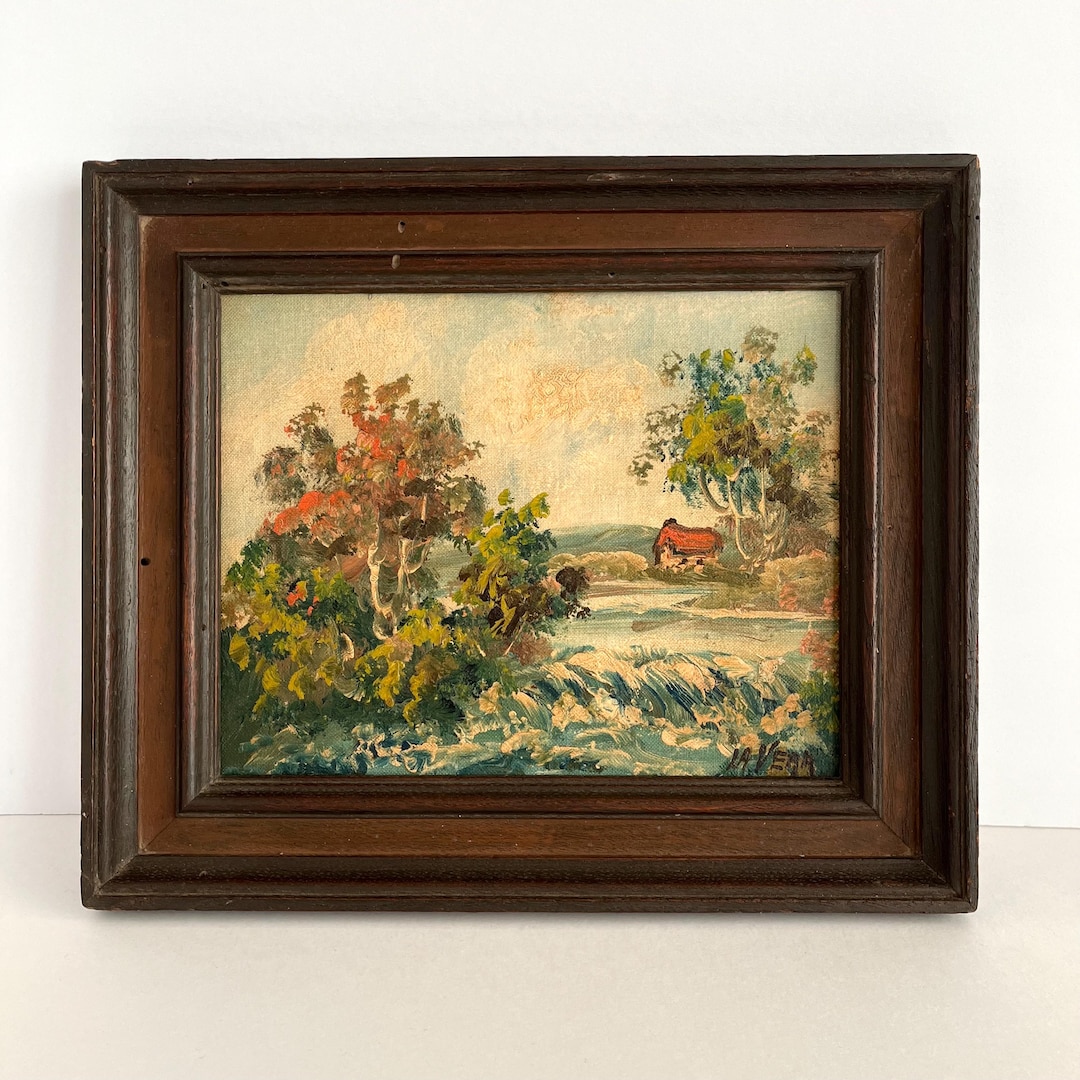 COTTAGE LANDSCAPE PAINTING, Lavera Ann Pohl, Original Signed Oil ...
