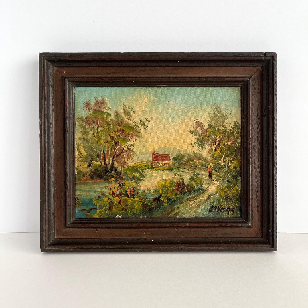 PASTORAL LANDSCAPE PAINTING, Signed Lavera Ann Pohl Original Oil ...