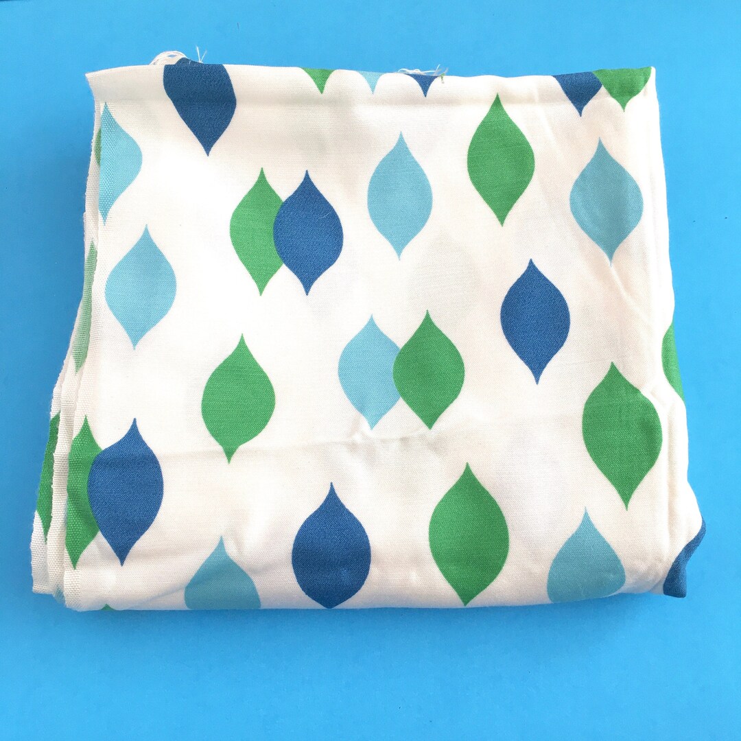 Mid Century TEARDROP FABRIC Yardage, ATOMIC Teardrop, Blue Green Aqua ...