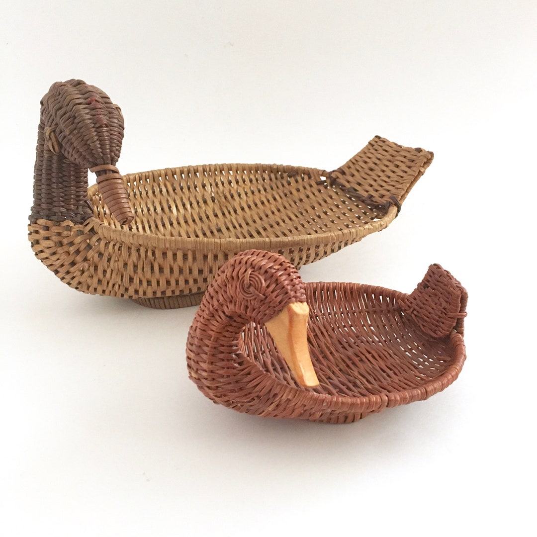 WICKER DUCK BASKETS, Woven Geese, Decorative Basket, Set of 2, Canada ...