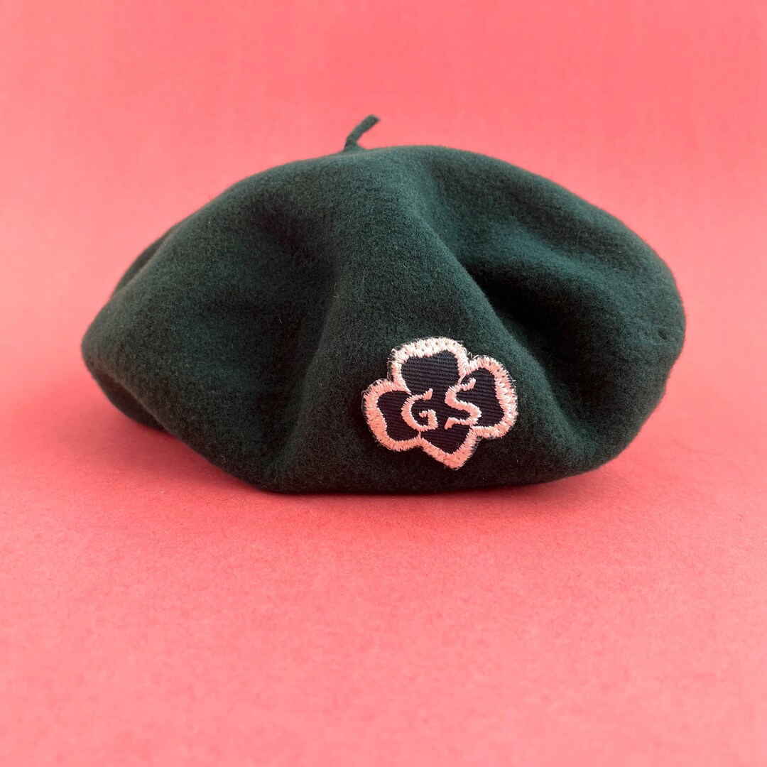 1940s GIRL SCOUT BERET, Vintage Wool Cap, Scouting Accessories, Trefoil ...