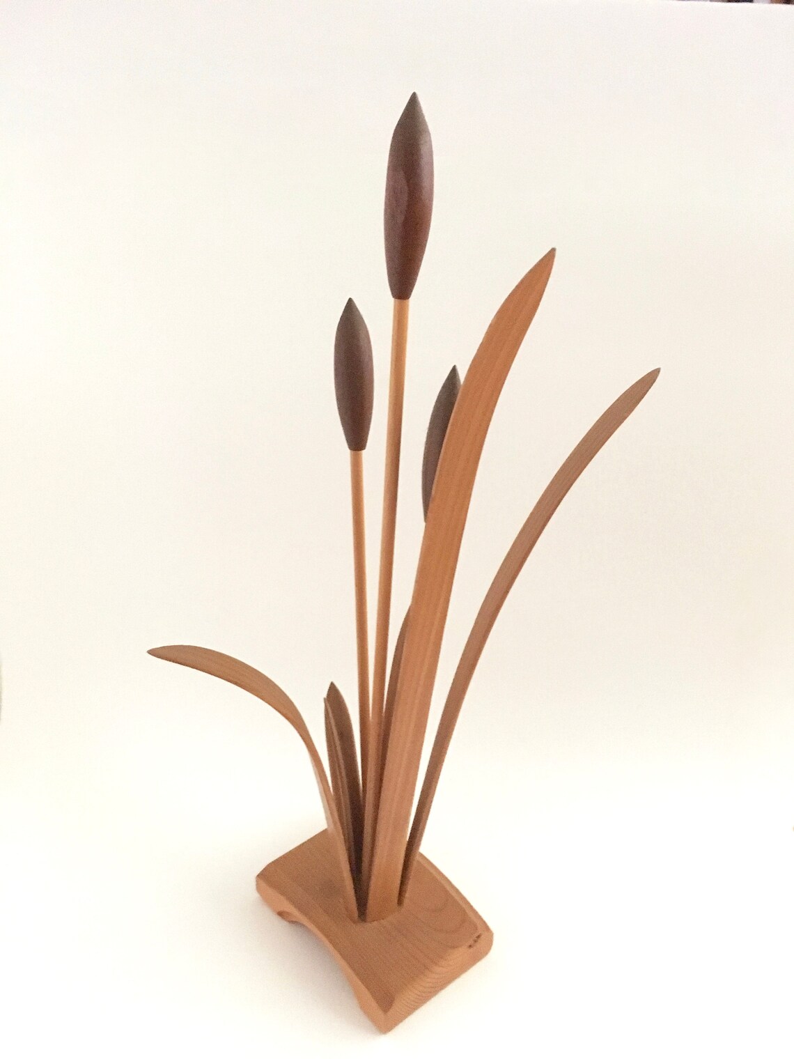 Cattail Sculpture Wooden Home Decor Large Marsh Rustic Cabin | Etsy