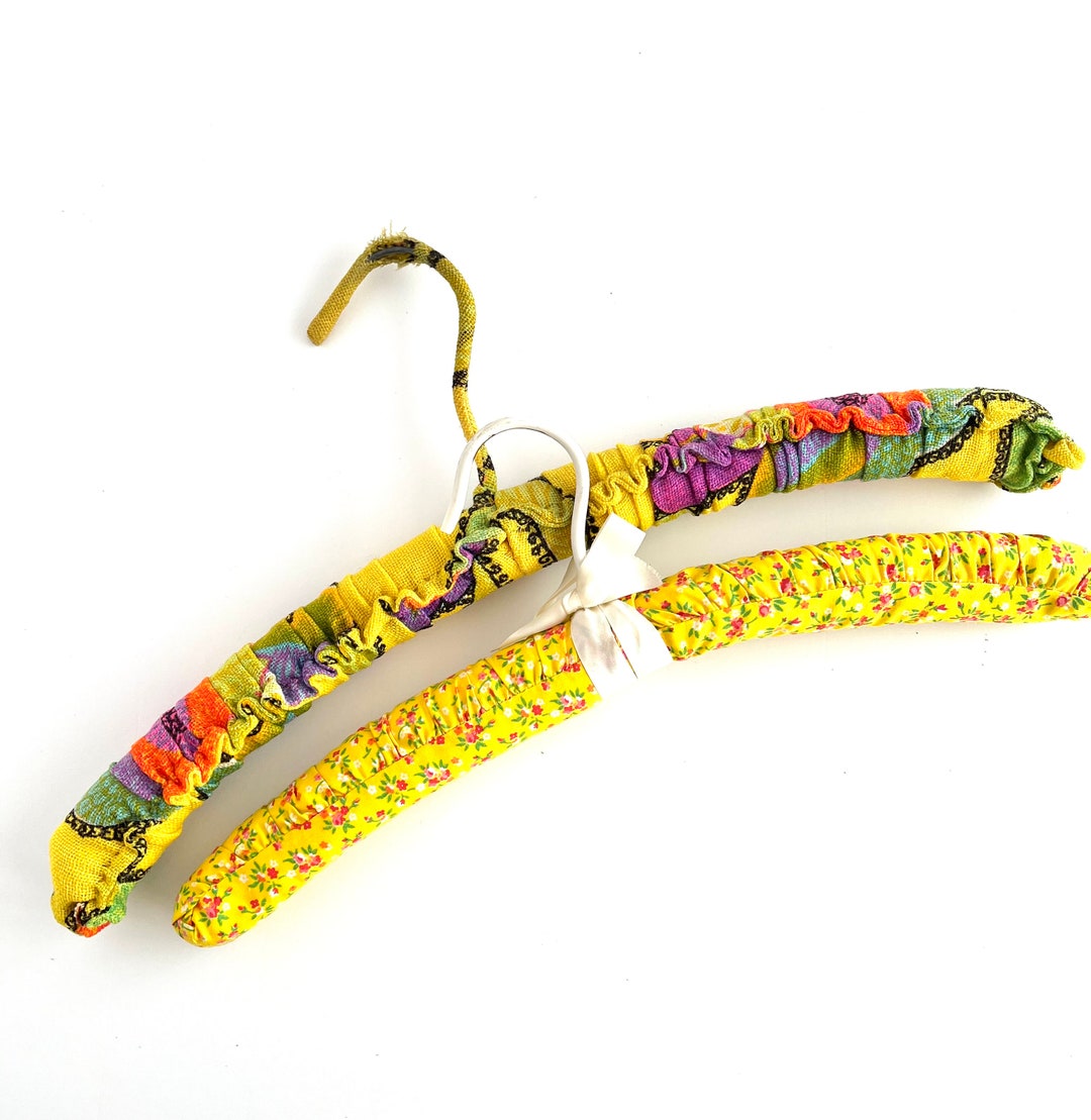 Mod Clothes Hangers, Fabric Covered Clothes Hanger, Set of 3, Vintage ...