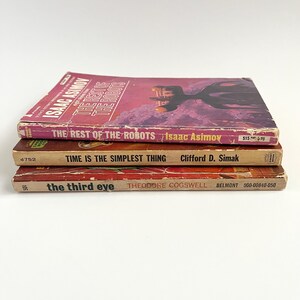 1960s SCI FI PAPERBACKS, Set of 3, Asimov, Robots Telepathy, Geek Gifts ...