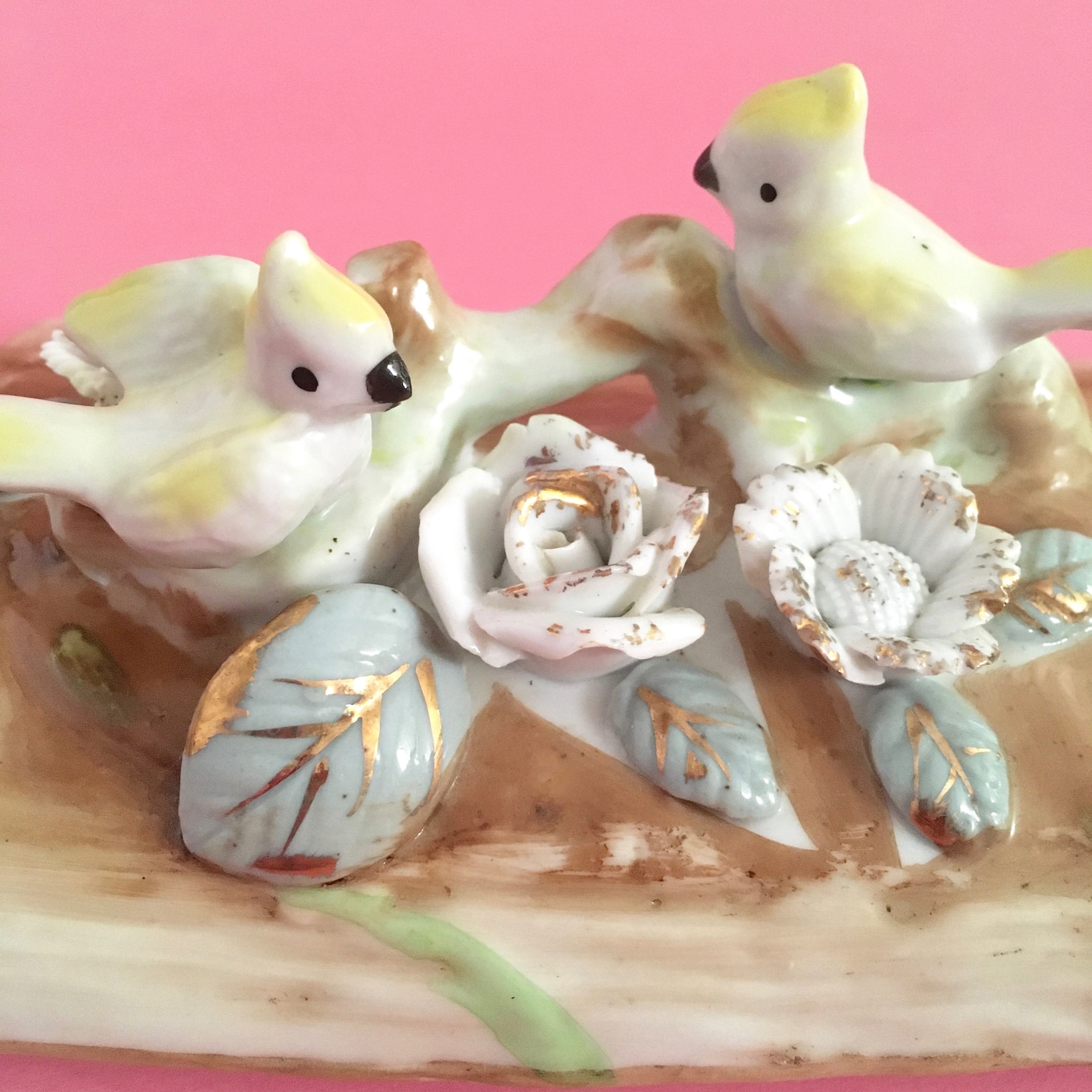 Little BIRDS Trinket Box PORCELAIN Lidded BOX Flowers Bird | Etsy