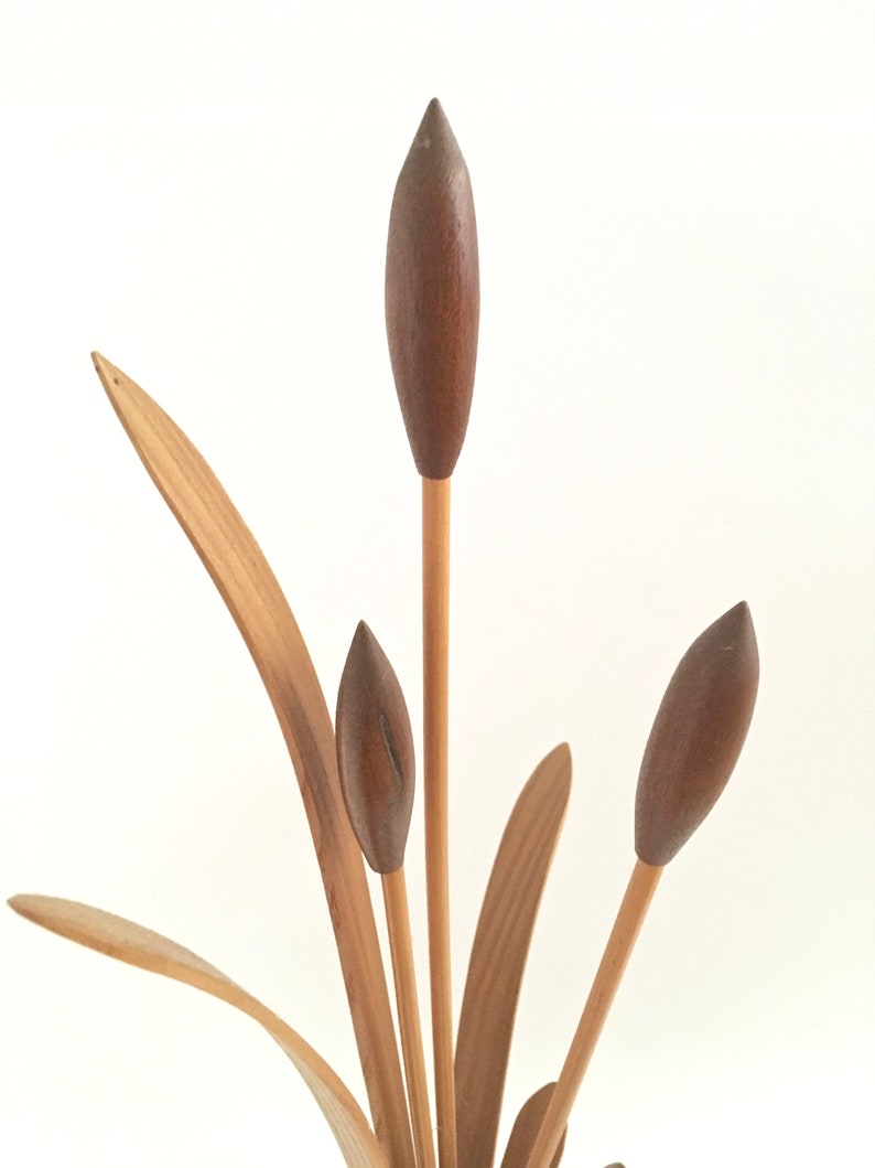 Cattail Sculpture Wooden Home Decor Large Marsh Rustic Cabin | Etsy