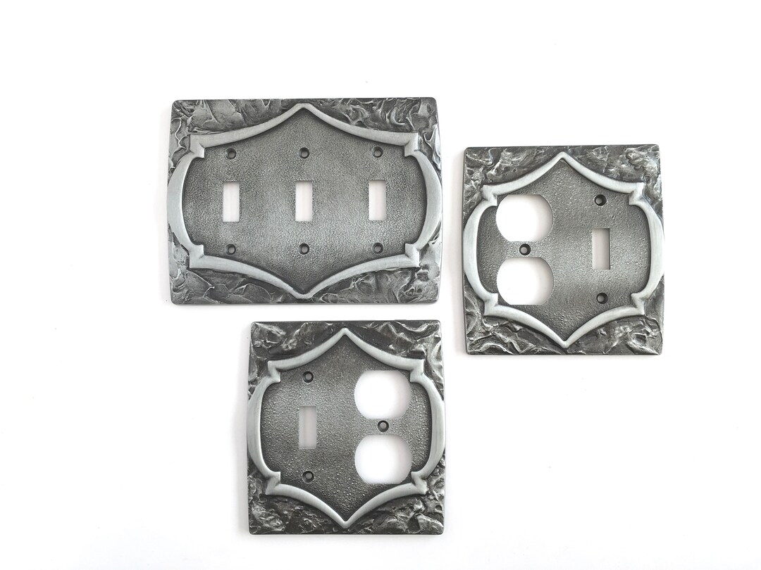 DECORATIVE SWITCHPLATE COVERS, Set of 3, Spanish Revival, Metal Outlet ...