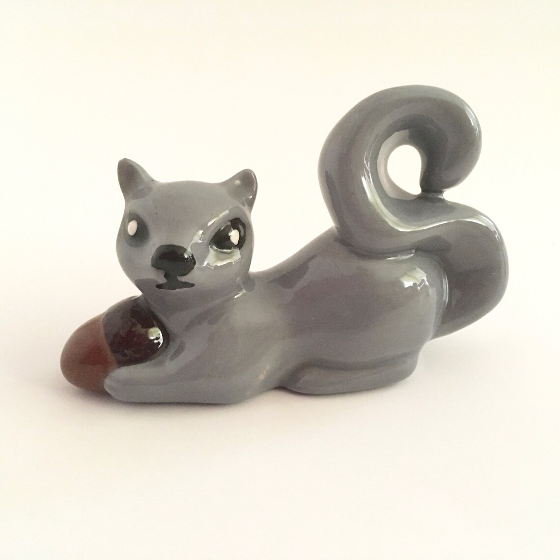 SQUIRRELS Ceramic Squirrel Pair Brown Grey Squirrel FIGURES - Etsy